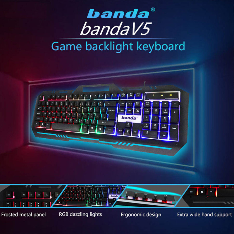 کیبرد سیم دار گیمینگ BANDA V5
